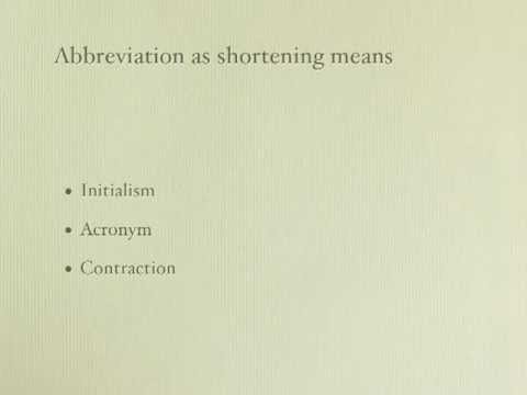 Abbreviation
