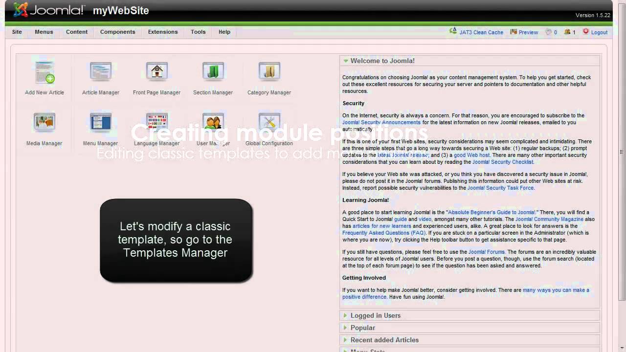 Joomla Template Tutorials - Module positions and class suffixes
