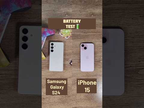 Samsung Galaxy S24 vs iPhone 15 Battery Drain Test #samsunggalaxys24 #iphone15 #batterydrain #shorts