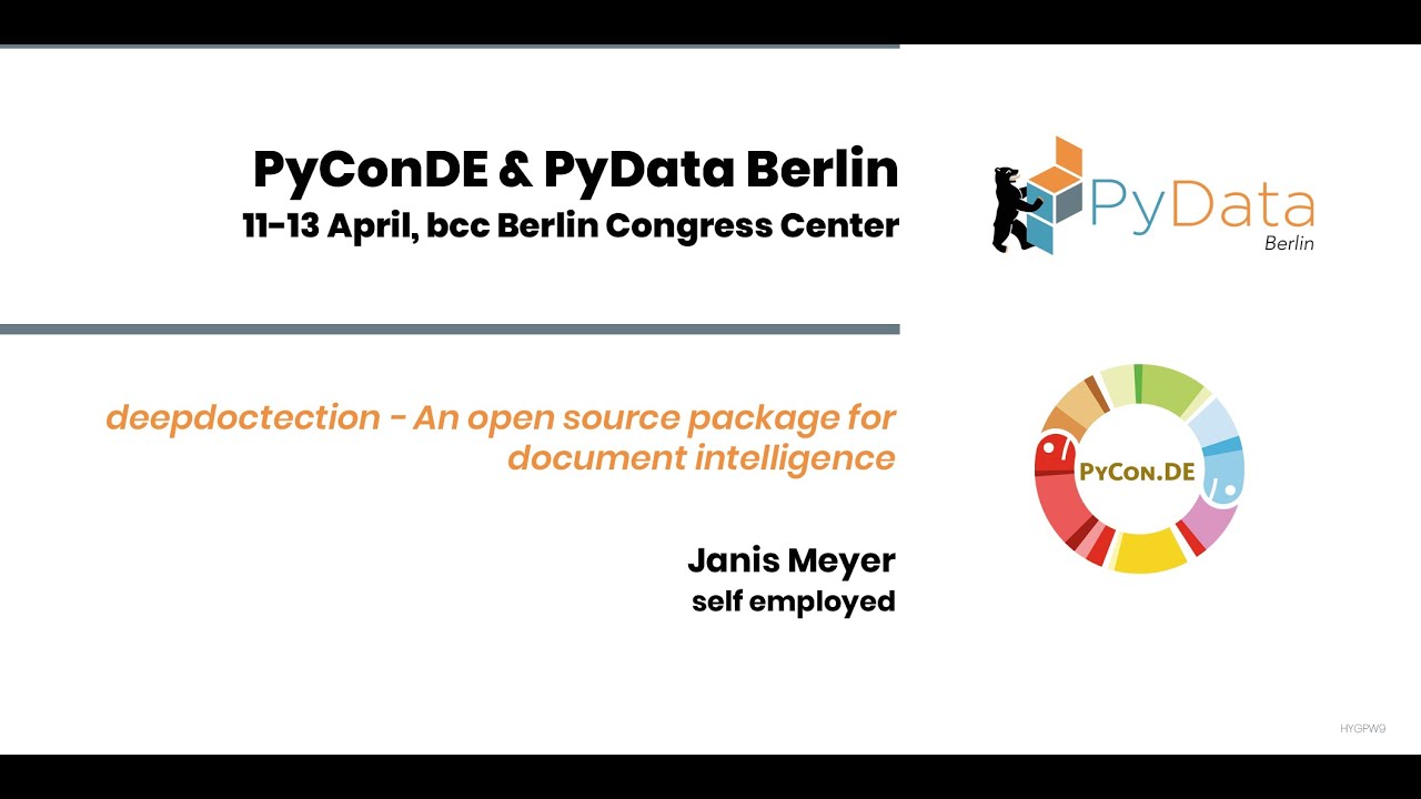 Janis Meyer: deepdoctection - An open source package for document intelligence