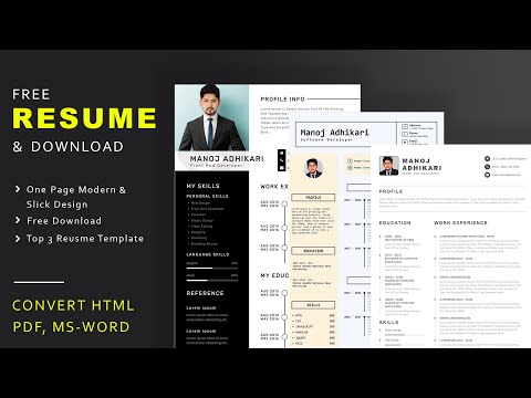 Top 3 Best Resume templates free Download 2023 || Top 3 Resume Format free download || Resume