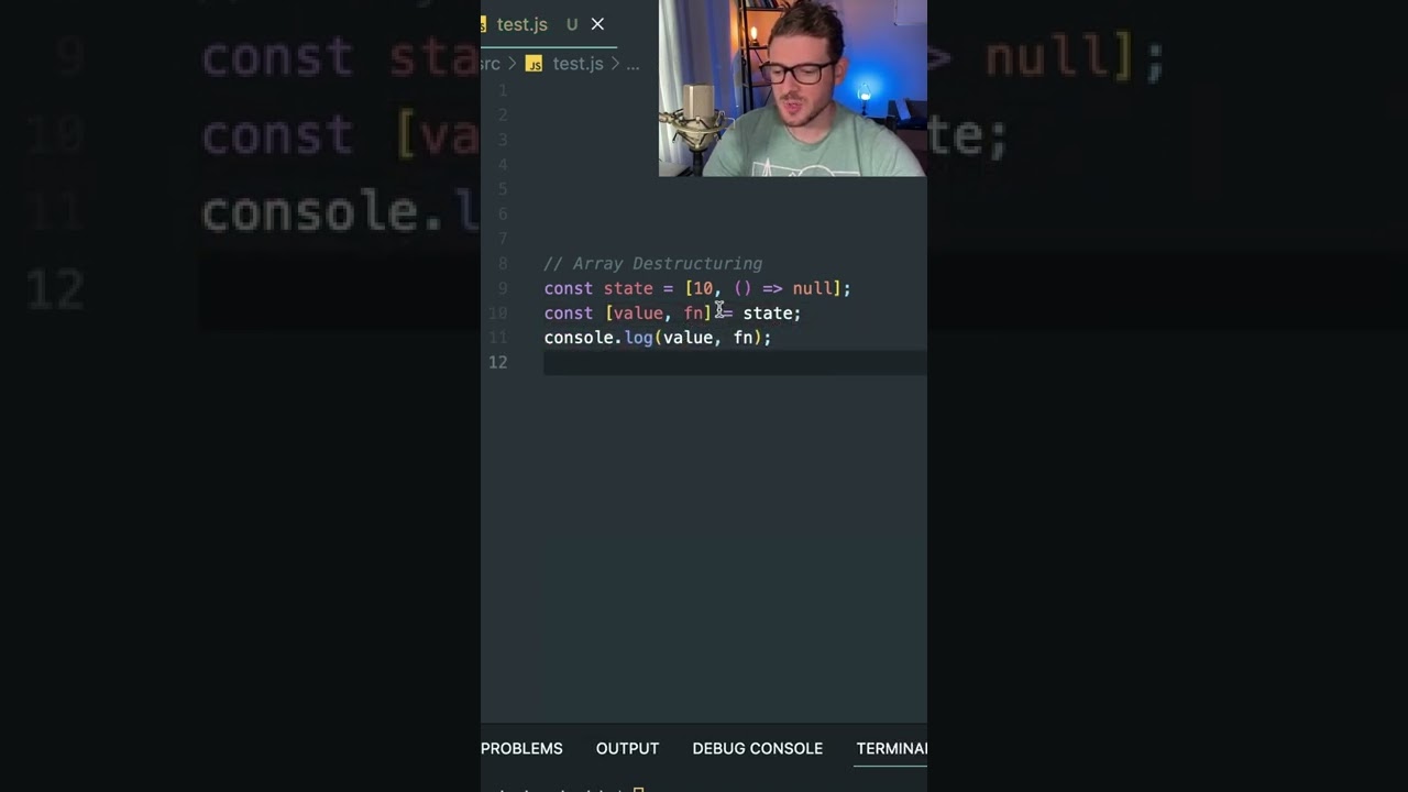 How to use array destructuring to simplify your javascript code #shorts