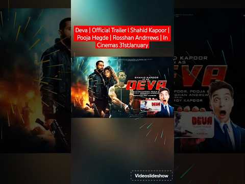 Deva | Official Trailer l Shahid Kapoor | Pooja Hegde | Rosshan Andrrews | In Cinemas 31stJanuary