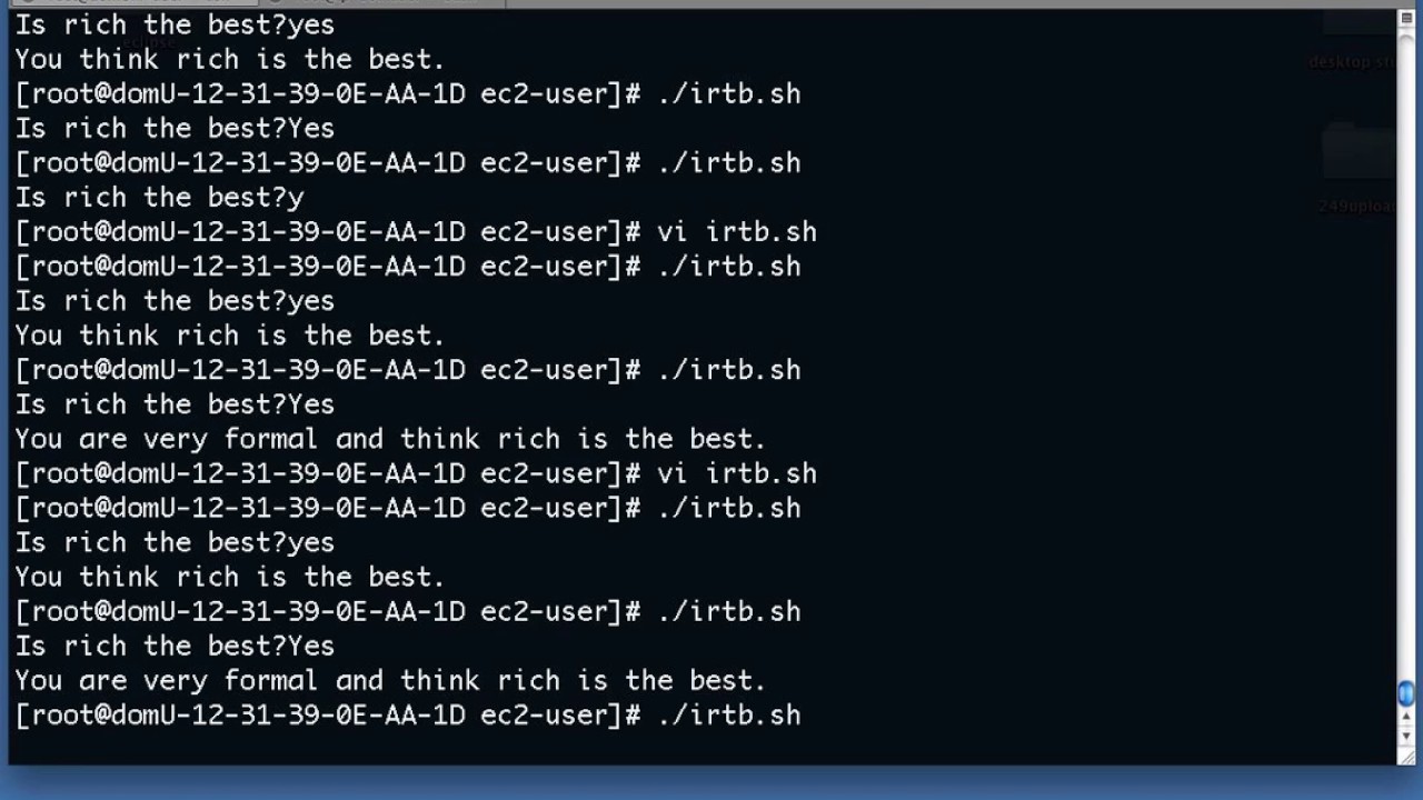 Shell scripting sequential and decision logic