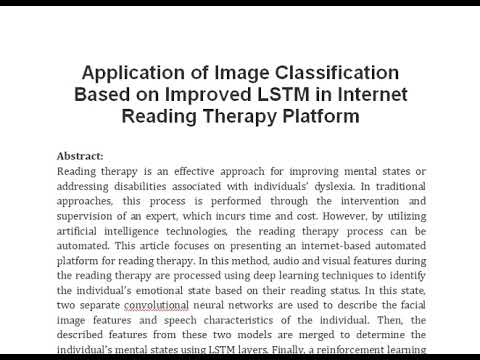 Application of Image Classification Based on Improved LSTM in Internet Reading Therapy Platform