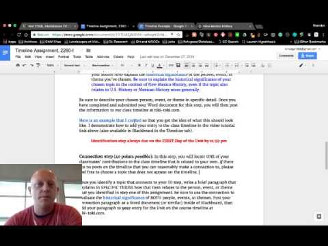 Content Tutorial for Timeline Assignments