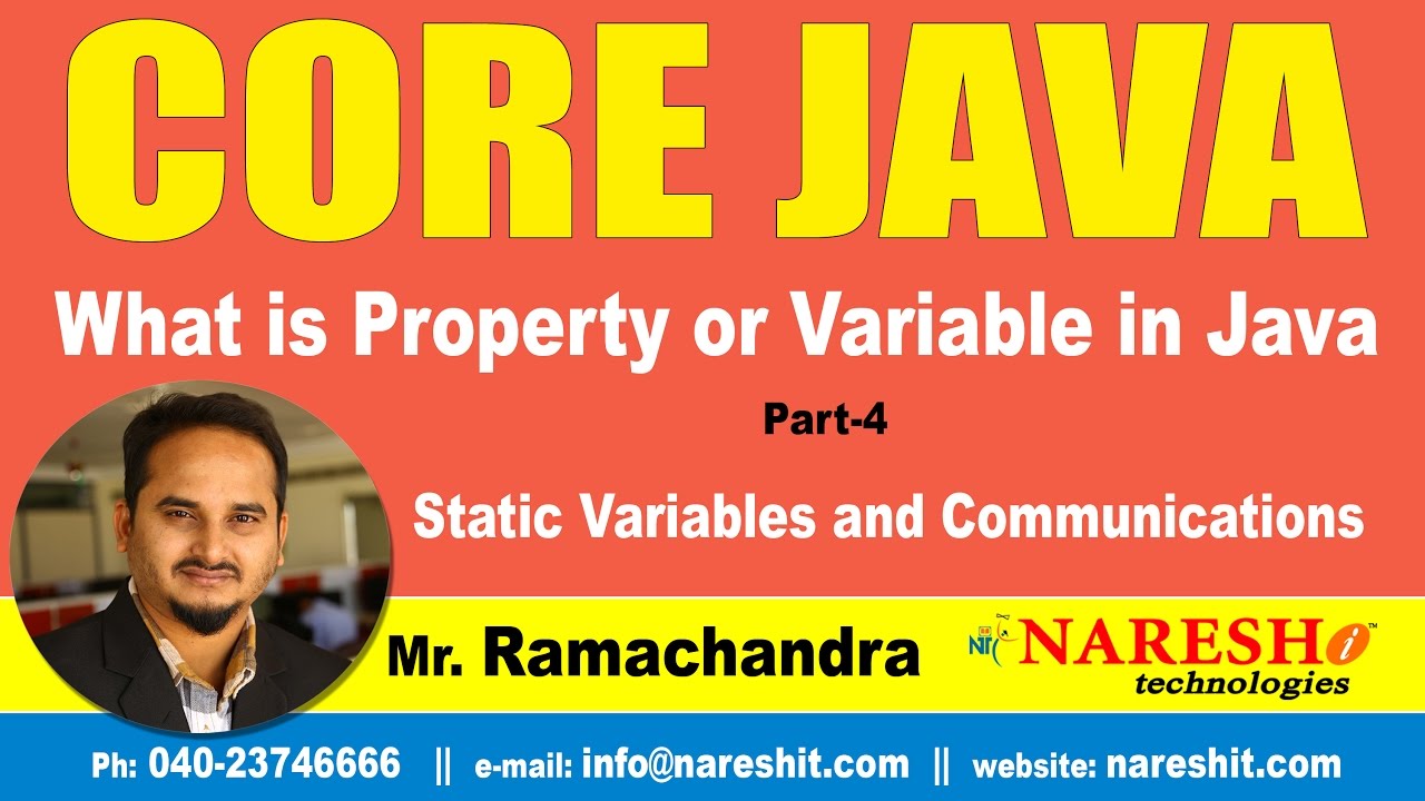 What is Property or Variable in Java Part 4 | Core Java Tutorial | Mr. Ramachandra