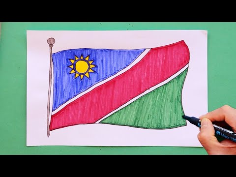 How to draw the Flag of Namibia