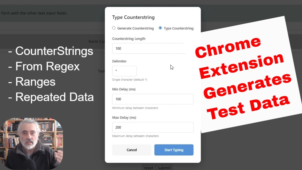 Generate Random Test Data With CounterString Chrome Extension