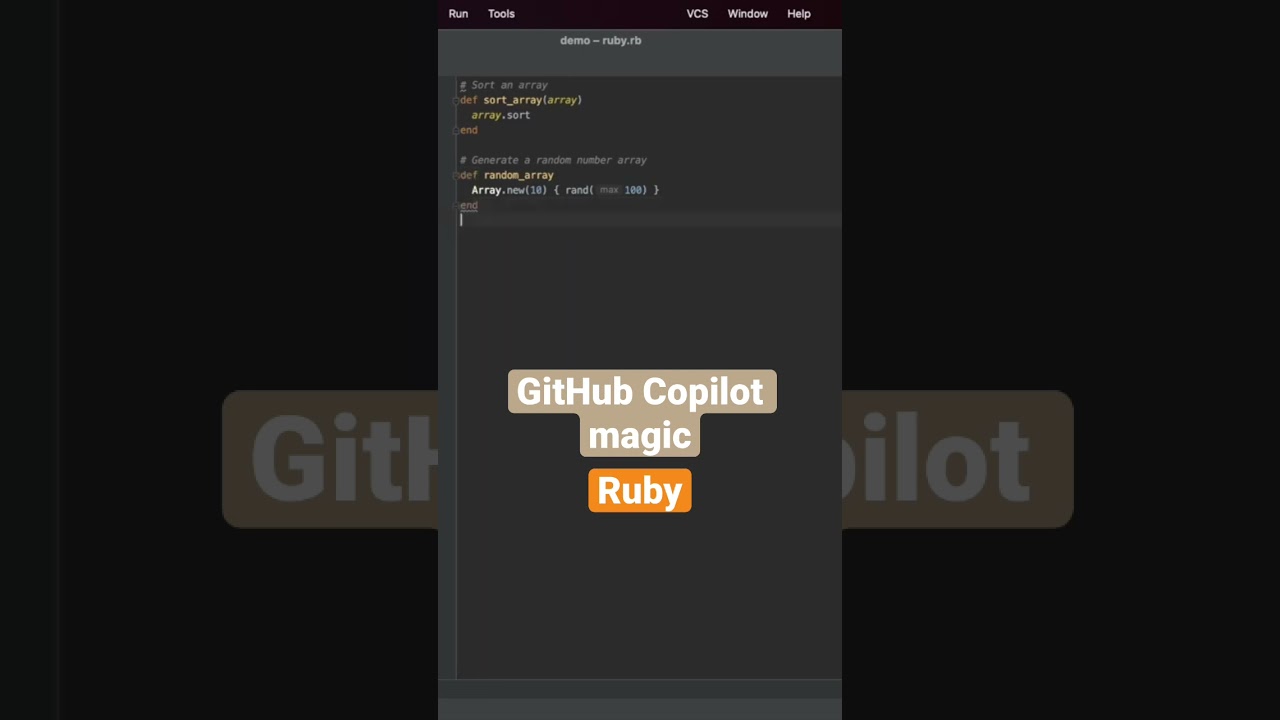 GitHub Copilot magic with Ruby #short #githubcopilot #ruby