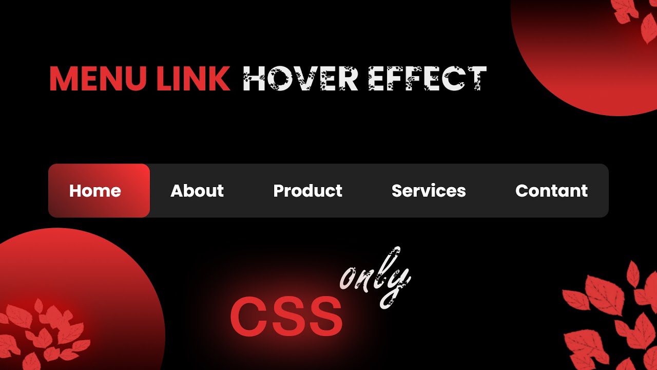 Animated Navigation Bar in HTML and CSS   Menu Hover Animation Effects