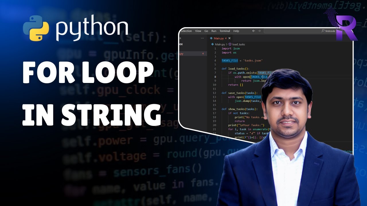 Python For Looping Through a String