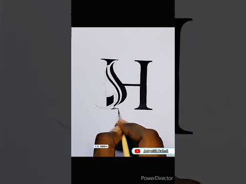 Letter H Calligraphy 🔥|| women Face || Logo #shorts #yt_shorts