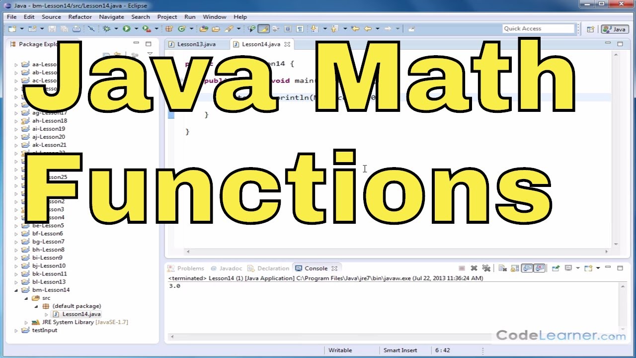 Java Tutorial - 14 - Rounding Numbers, Ceiling, and Floor (Math Functions)
