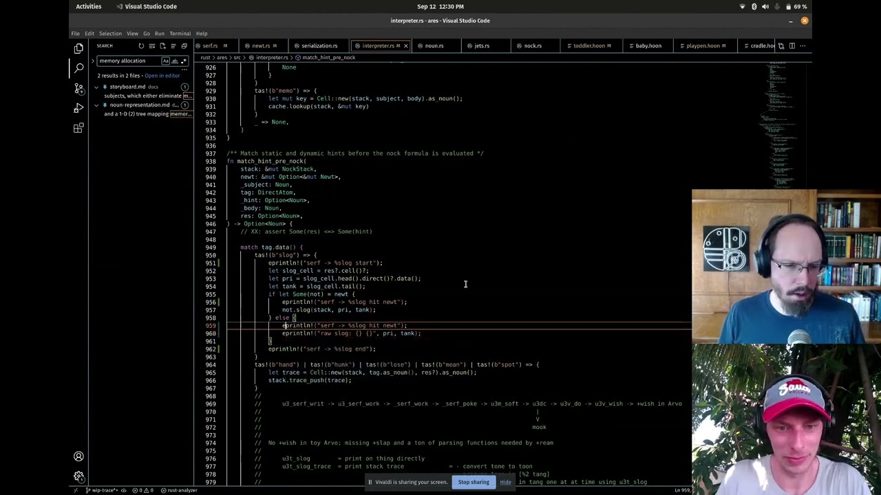 Ares dev session: Debugging the implementation of stack traces