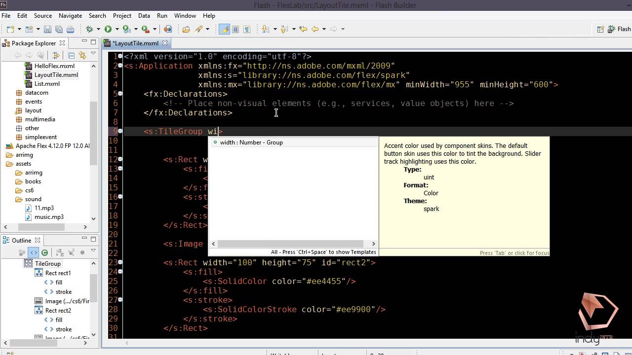 Apache Flex  Tile Layout