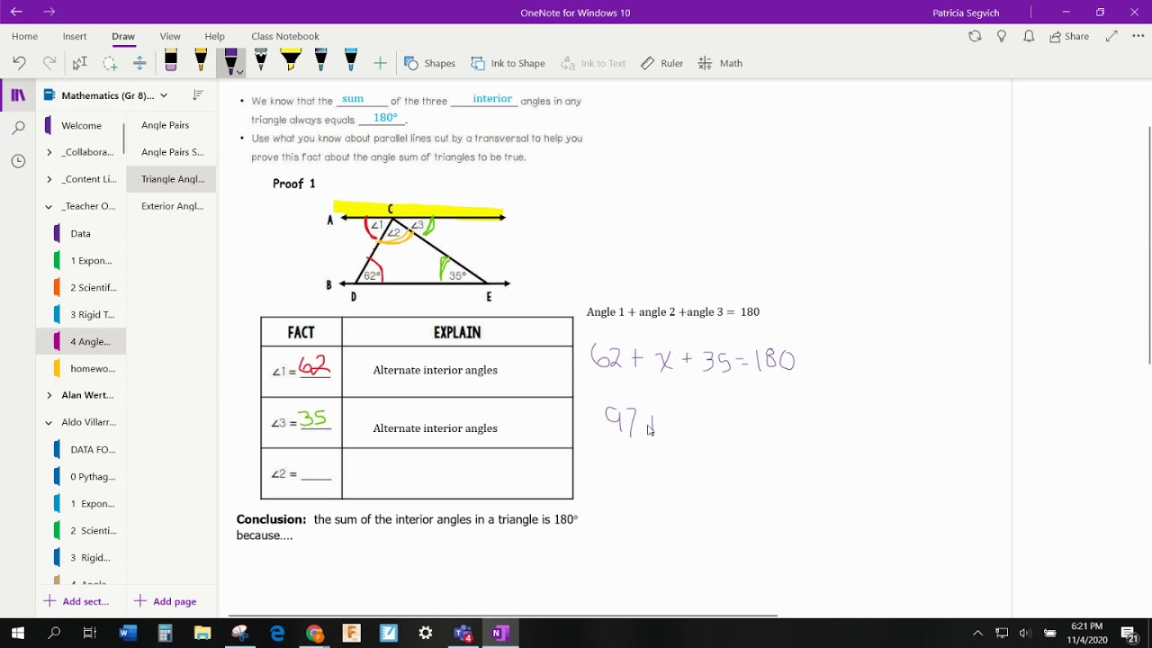 CNB: Triangle Angle Sum Theorem