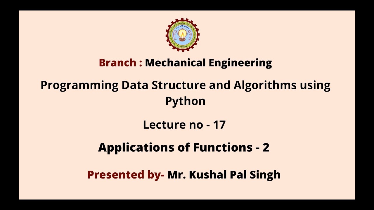 Programming Data Structure and Algorithms Using Python | AKTU Digital Education