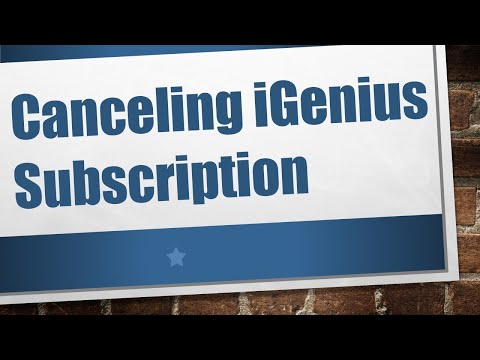 Canceling iGenius Subscription