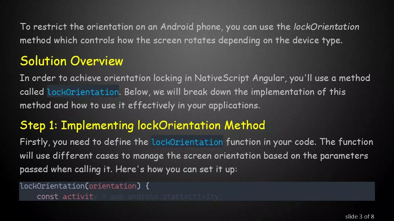 How to Hide Landscape Mode on Android Phones Using NativeScript Angular