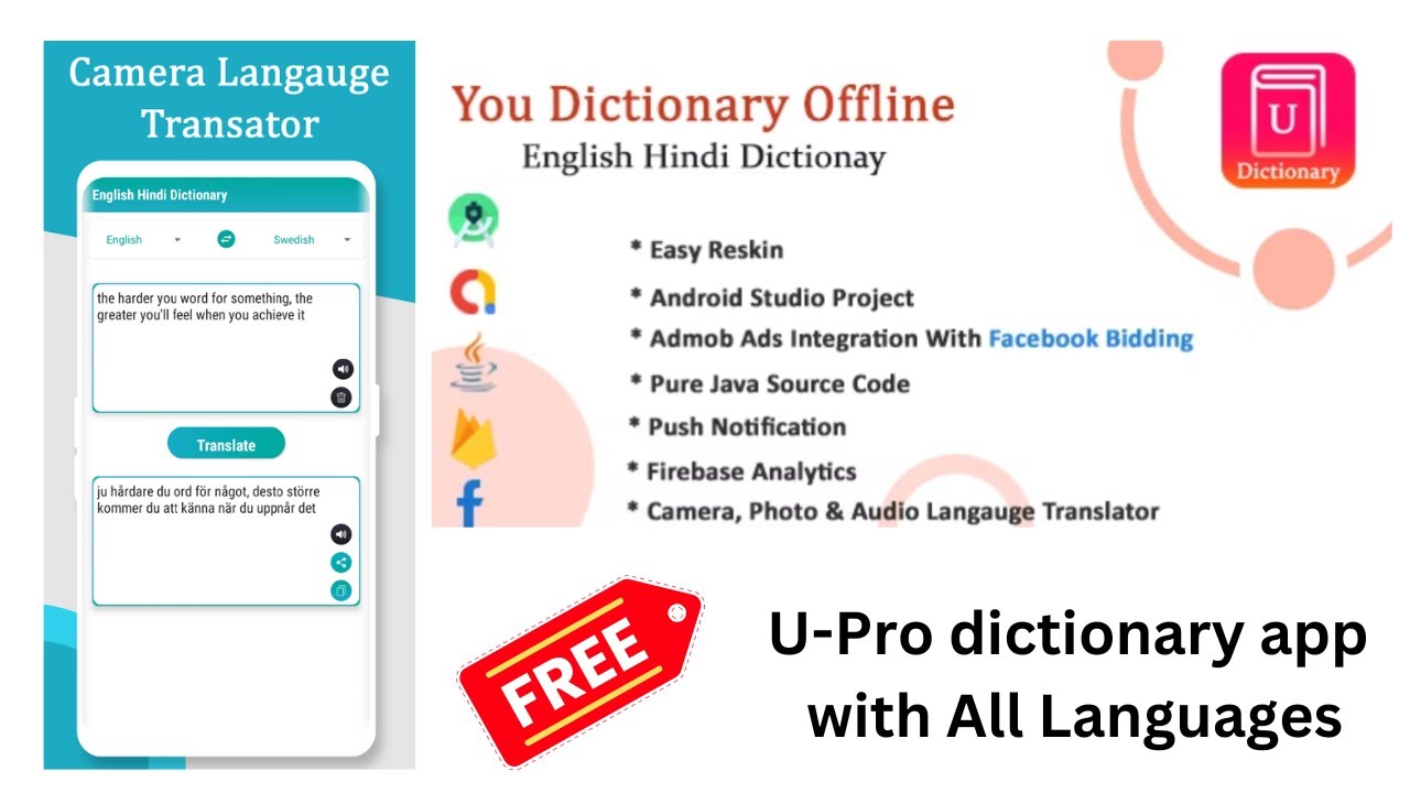 Dictionary app in Android Studio sources code 2023