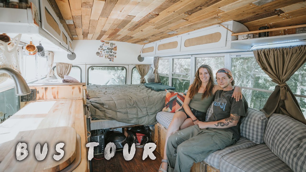 Young Couple Turns a Chevy Short School Bus Into a Cozy House on Wheels ...