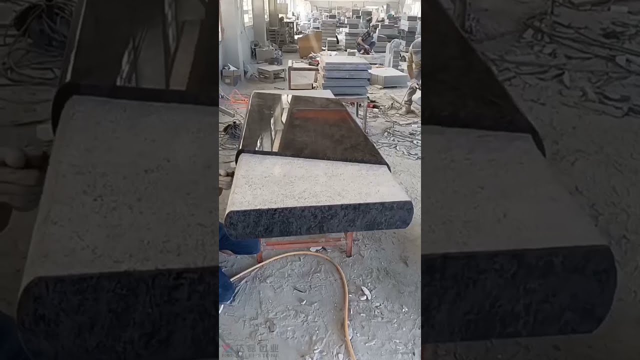 Special Design Bahama Blue Granite Tombstone