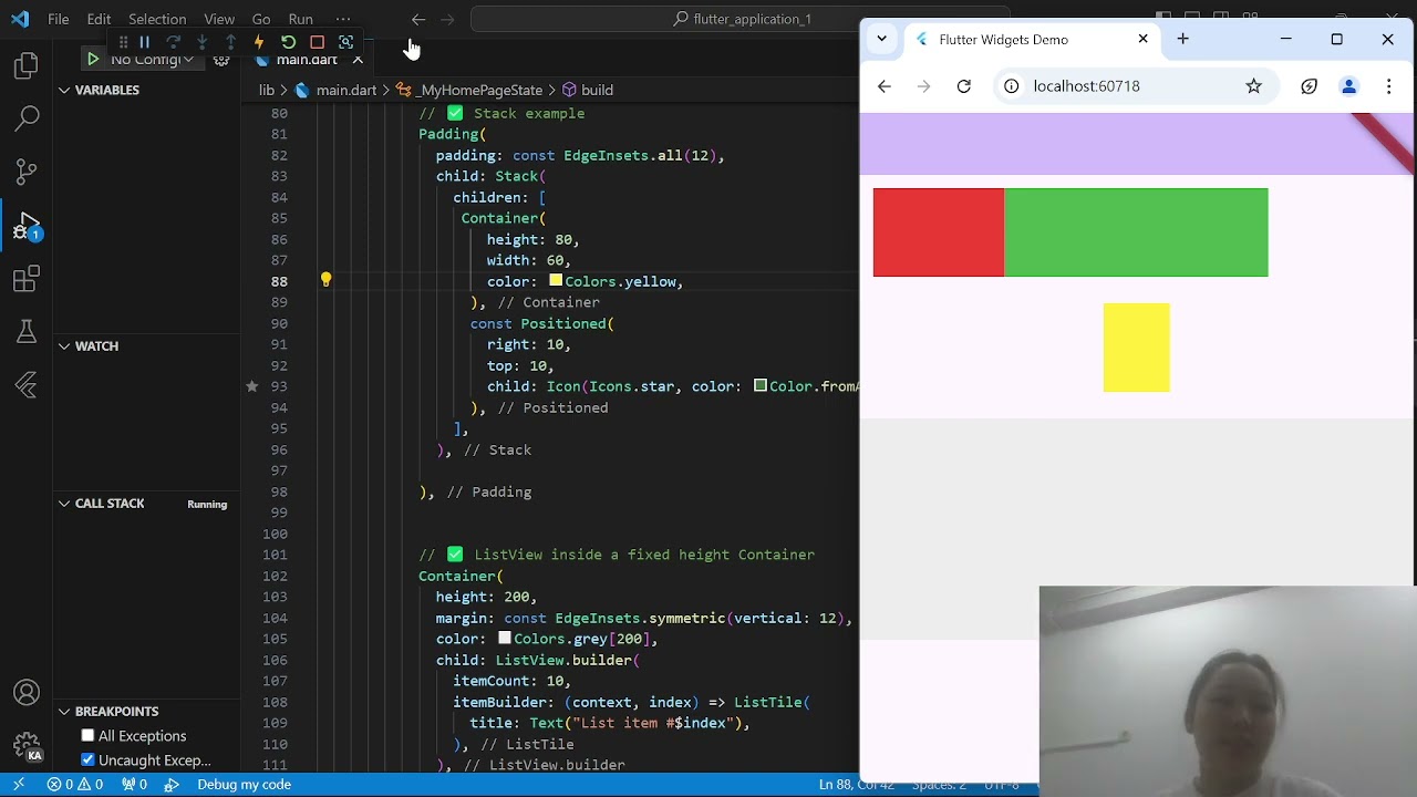 Flutter Widgets: Expanded, Stack, ListView, Scrolling