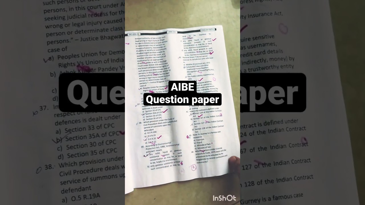 AIBE question paper/previous year #shorts