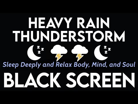 Rapidly End Sleepless Nights - Black Screen with Thunder and Rain Sounds for Deep Sleep