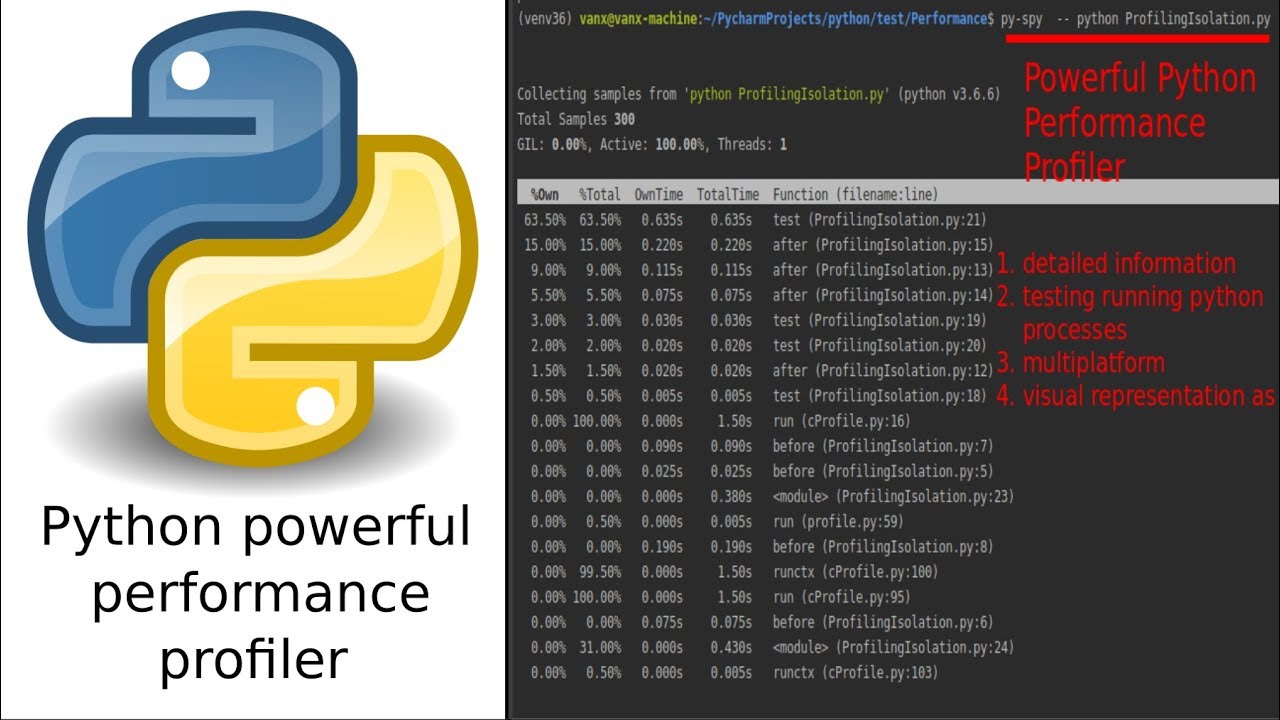 python performance profiling in pycharm