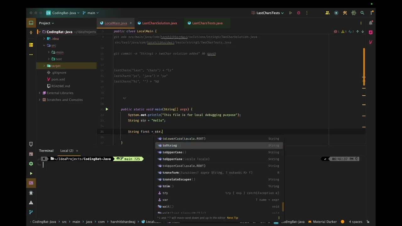 CodingBat Java | String-1 Section | lastChars