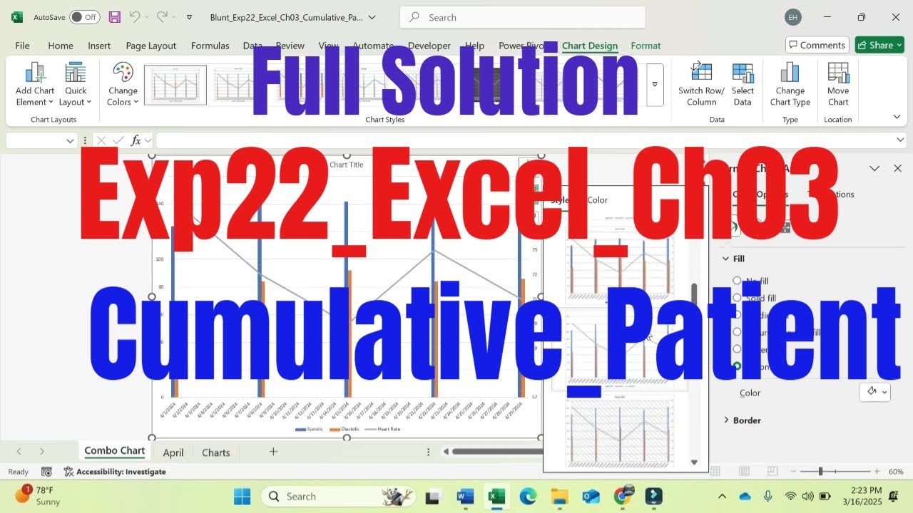 Exp22_Excel_Ch03_Cumulative_Patient | Exp22 Excel Ch03 Cumulative Patient | @PearsonSolution