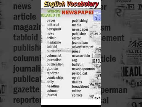 Newspaper-related vocabulary words #spokenenglish #shorts #viralenglishvideo #english