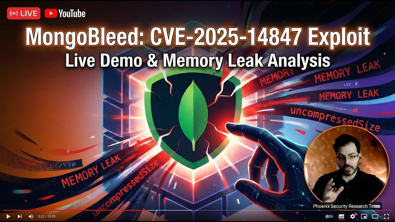 MongoBleed Exploit demonstrated: CVE-2025-14847 MongoDB Memory Leak | Not RCE, Still Critical