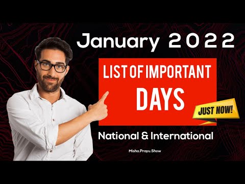 January 2022: Full List of important National and International Days ...