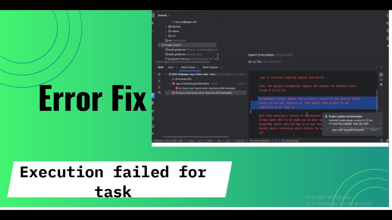 Execution failed for task ':app:checkDebugAarMetadata',An issue was found when checking AAR metadata