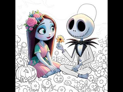 I made An Art Cute Jack skellington and Sally From Nightmare Before Christmas 🎄