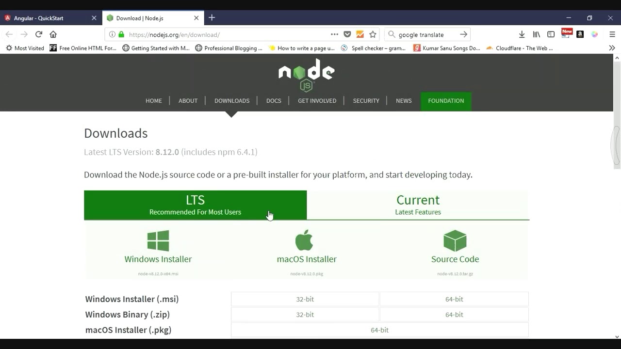 Angular 7 installation and Creating a New Project