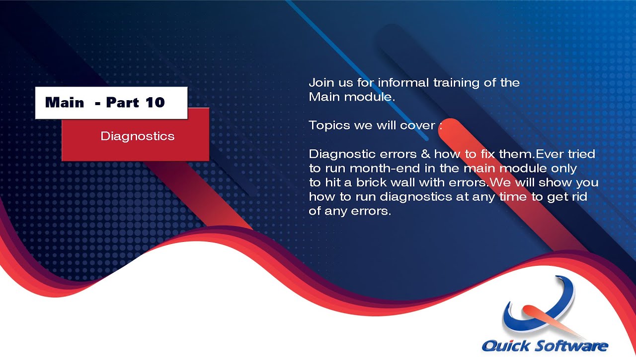 Main module - Part 10 - Diagnostics