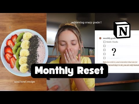 [reset with me] October Monthly Reset | Acai Bowl Recipe, Notion template, new habits & goal setting