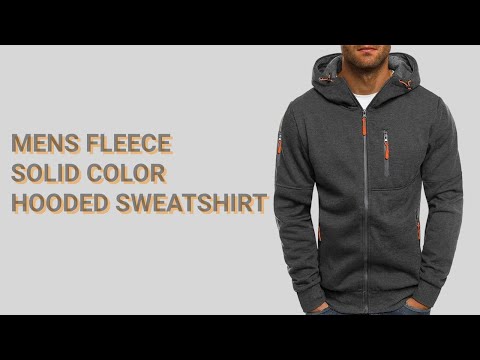 Men's Fleece Solid Color Hoodie Zip Front Hooded Sweatshirt | Save 30% | PoisonStreetWear.com