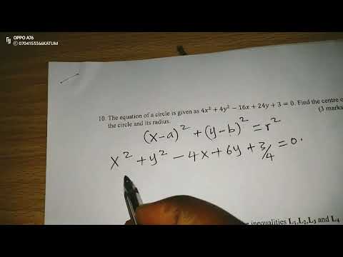THE EQUATION OF A CIRCLE, CENTRE AND RADIUS