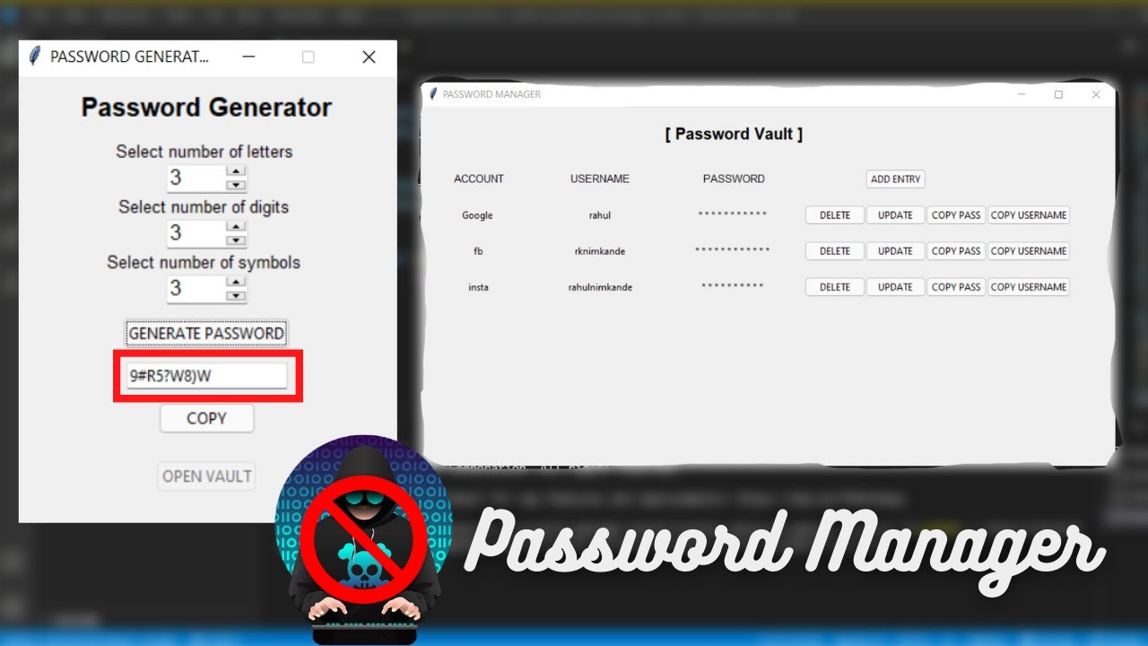 Password Manager Using Python | Password Generator and Manager Using Python