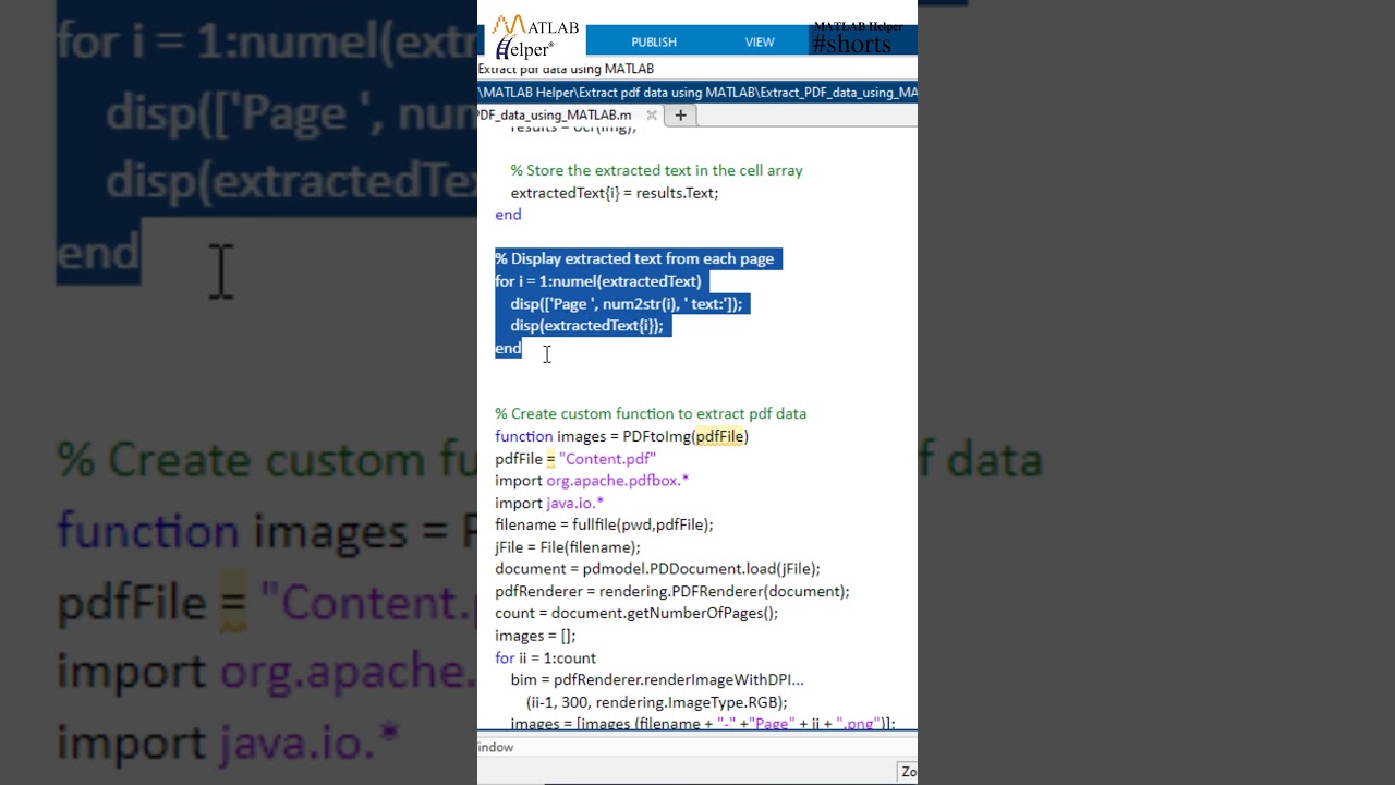 Extract data from PDF using MATLAB #Shorts