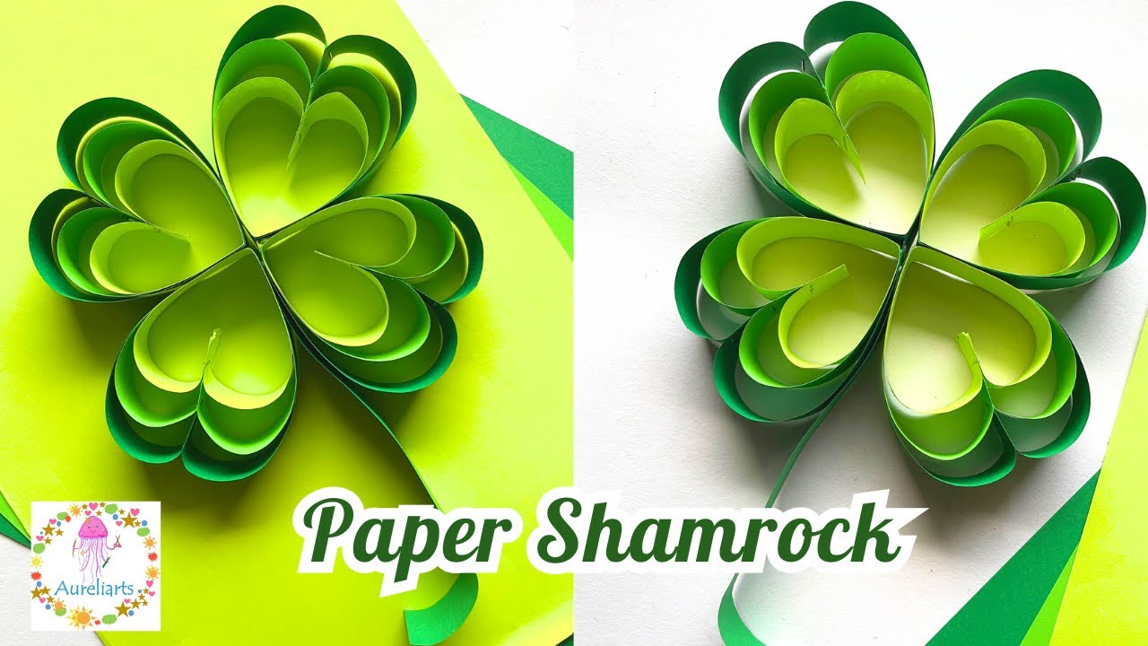 DIY How to make a Paper Shamrock for St. Patrick’s Day ☘️ | St. Patrick’s Day Crafts ☘️