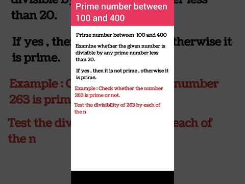 Prime numbers between 100 and 400 #primenumber #numbersystem
