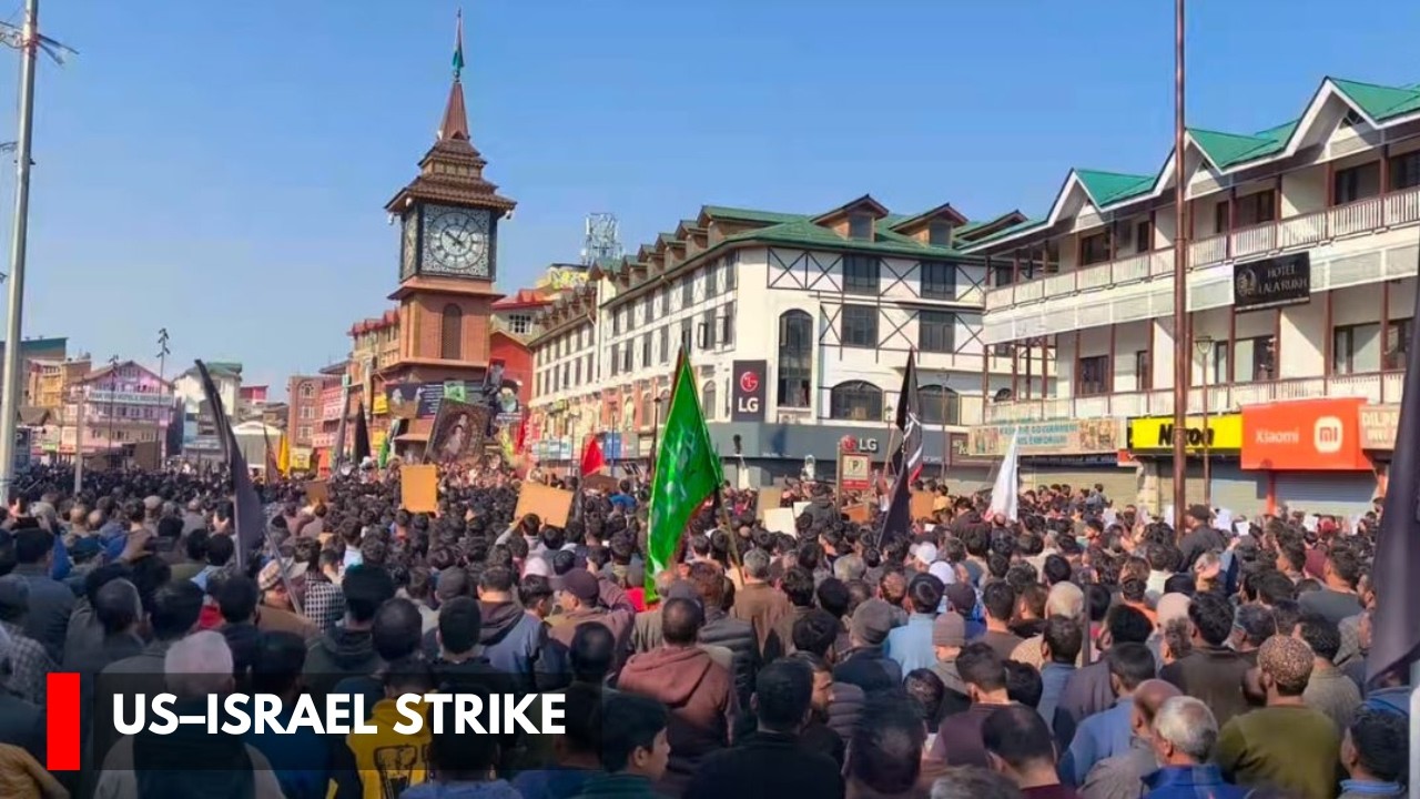 US–Israel Strike: Protest Rally Held in Lal Chowk  on Death of Ayatollah Ali Khamenei
