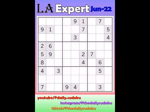 Los Angeles Times Daily #Sudoku 2025-06-22 2184 Expert #puzzle #games #education #braingames