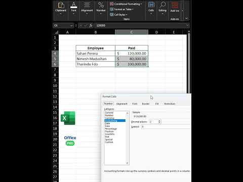 Change currency symbol to LKR.. #excel #msoffice #msofficeskills